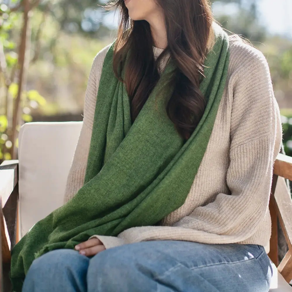 Emerald Handloom Cashmere Scarf - EcofiedHome